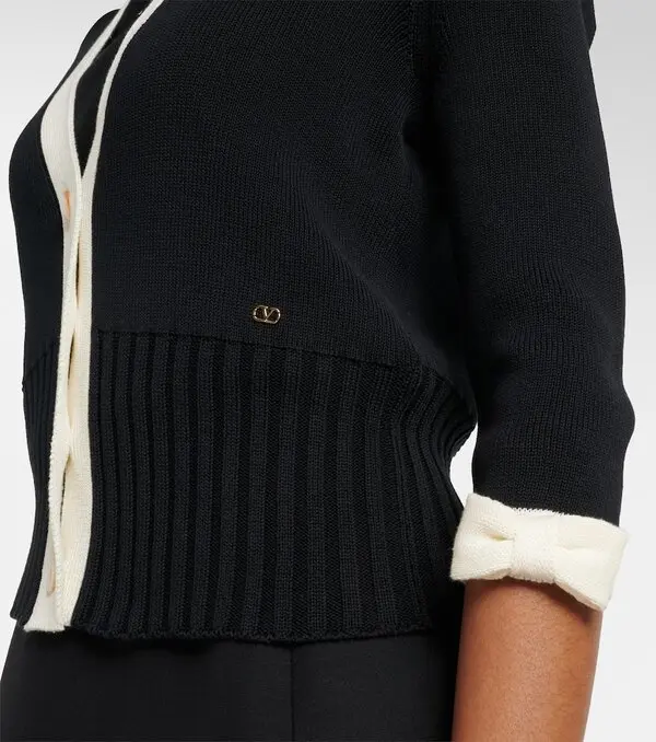 Valentino Garavani Cotton Cardigan With Bow Detail
