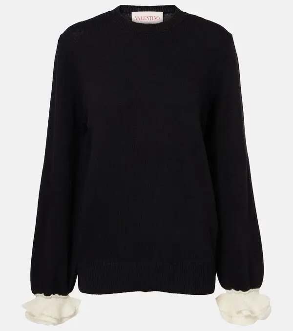 Valentino Garavani Virgin Wool Crewneck Sweater - Black
