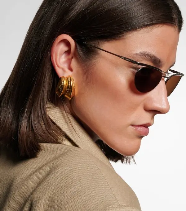 Saint Laurent Sl Logo Oval Sunglasses