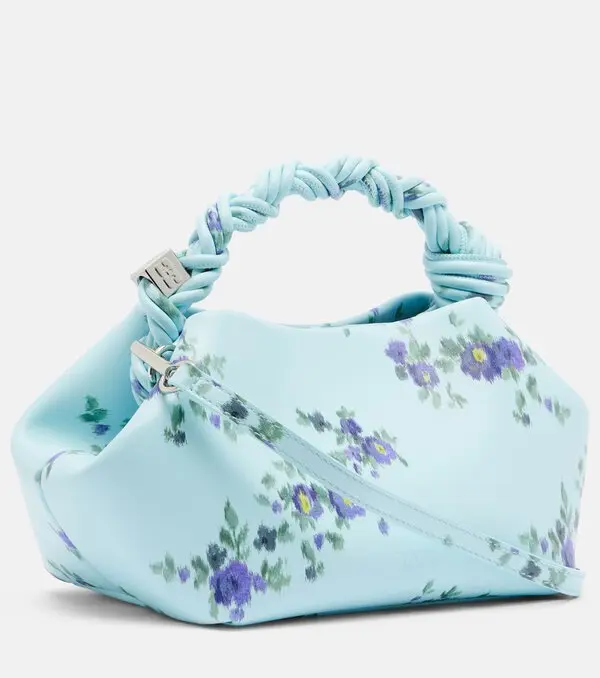 GANNI Bou Small Floral Top-handle Bag - Blue