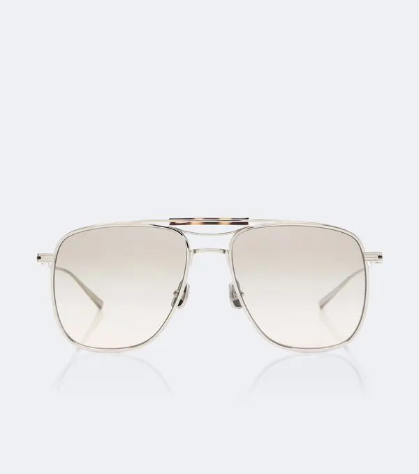 Brunello Cucinelli Sartorial Sunset Aviator Sunglasses - Silver