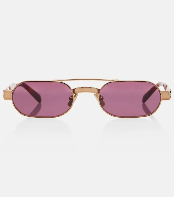 Miu Miu Oval Sunglasses - Gold