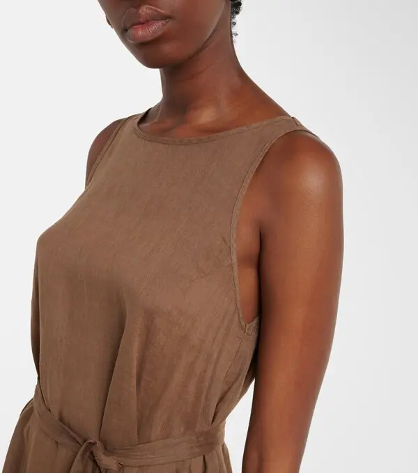 Velvet By Graham & Spencer Linen Midi Dress - Brown