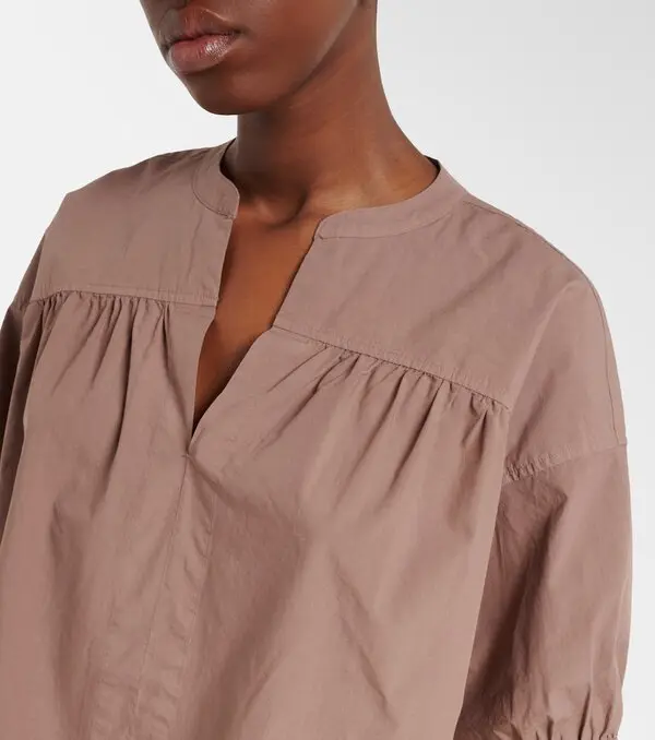 Velvet By Graham & Spencer Yuna Cotton Blouse - Brown