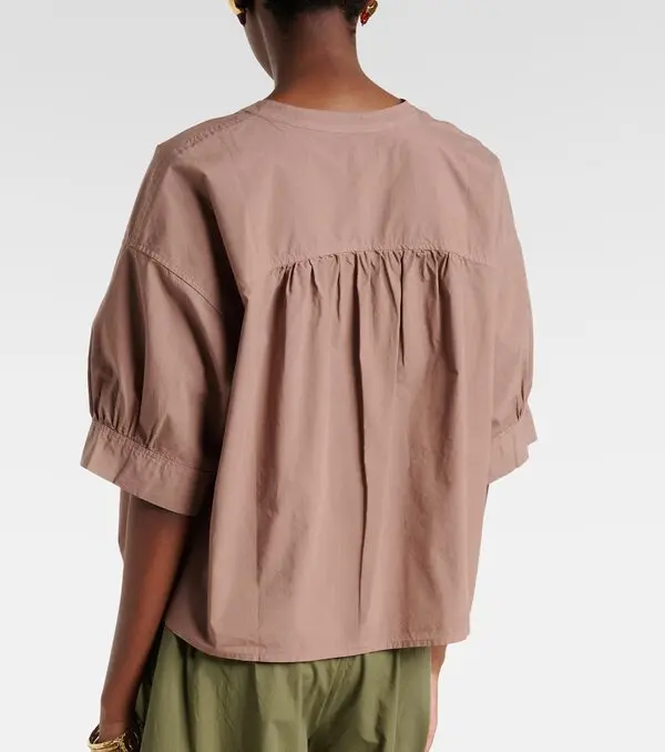Velvet By Graham & Spencer Yuna Cotton Blouse - Brown