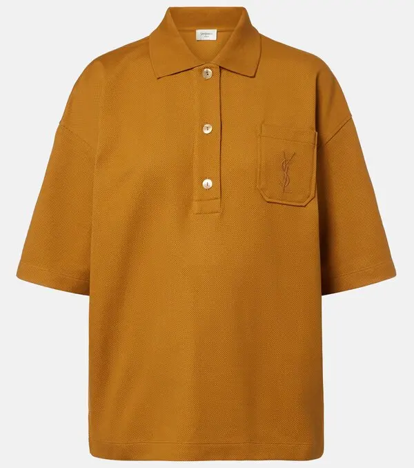 Saint Laurent Cotton Polo Shirt - Yellow