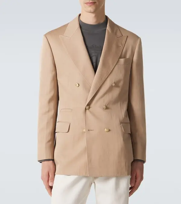 Brunello Cucinelli Silk And Linen Blazer - Brown