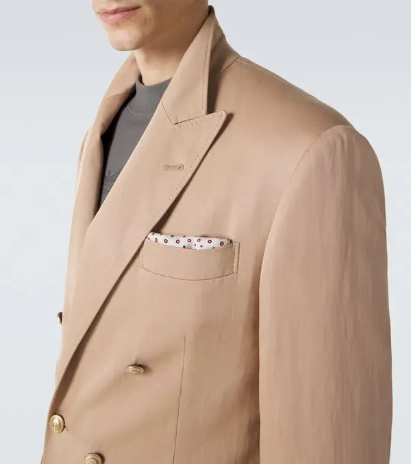 Brunello Cucinelli Silk And Linen Blazer - Brown