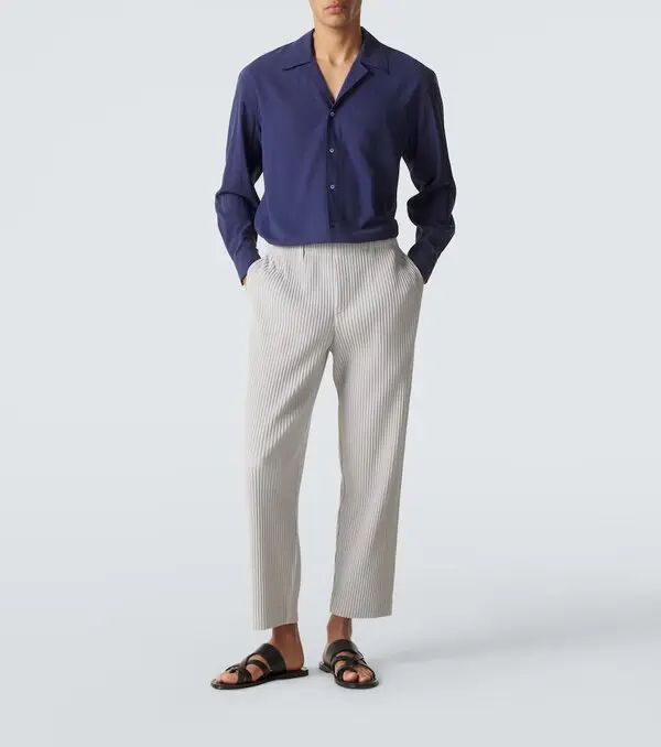 Issey Miyake Homme Plissé Pleated Straight Leg Trousers