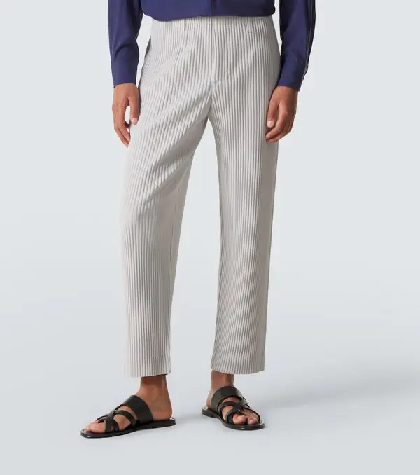 Issey Miyake Homme Plissé Pleated Straight Leg Trousers