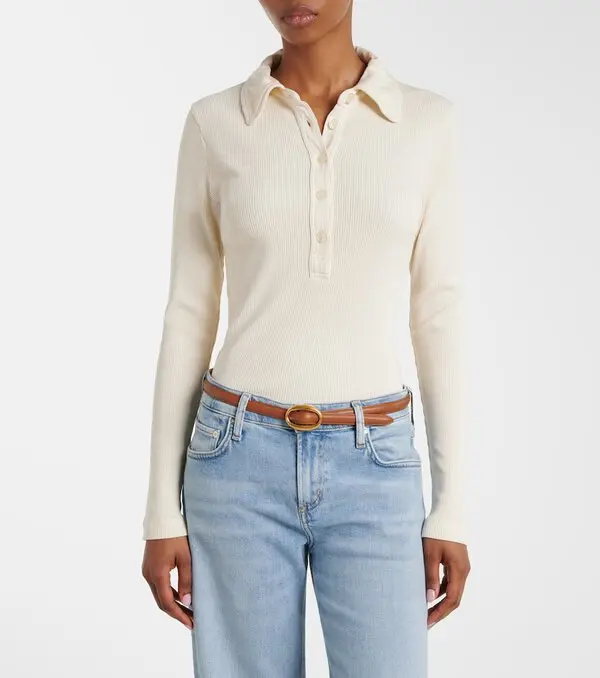 Citizens Of Humanity Brea Ribbed Knit Polo - White