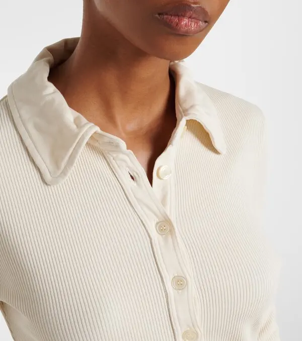 Citizens Of Humanity Brea Ribbed Knit Polo - White
