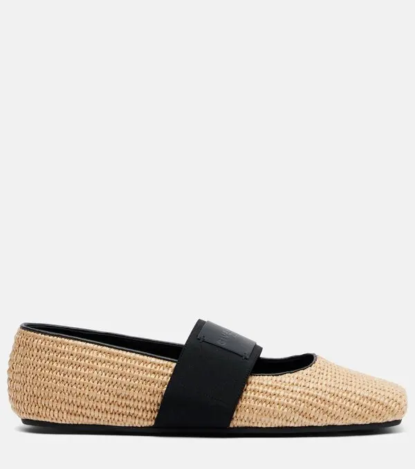 Givenchy Sliced Square Mary Jane Flats - Beige