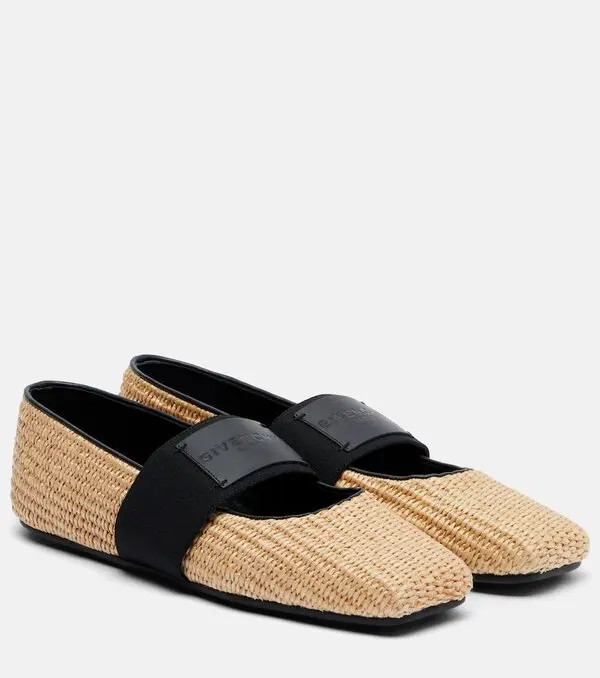 Givenchy Sliced Square Mary Jane Flats - Beige