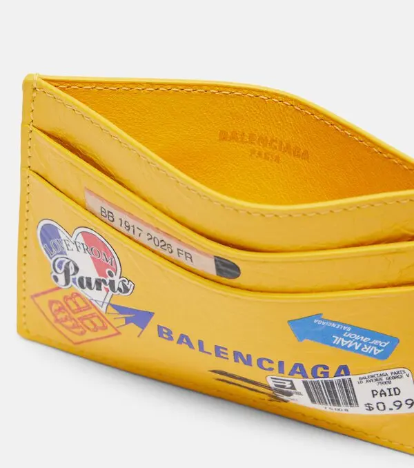Balenciaga Logo Printed Leather Card Holder