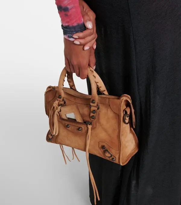 Balenciaga Le City Small Suede Top-handle Bag - Beige
