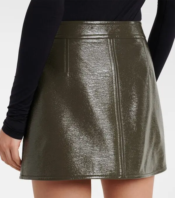 COURREGES Courrèges Vinyl Cotton-blend Miniskirt - Brown