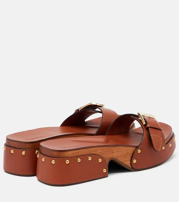 Zimmermann Alight Leather Mules - Brown