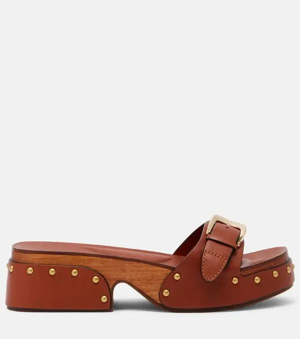 Zimmermann Alight Leather Mules - Brown