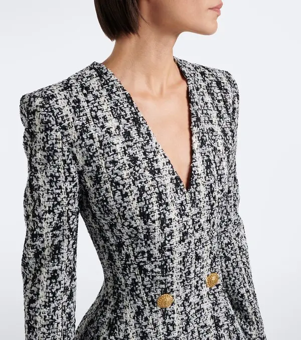 Balmain Tweed Mini Dress - Black