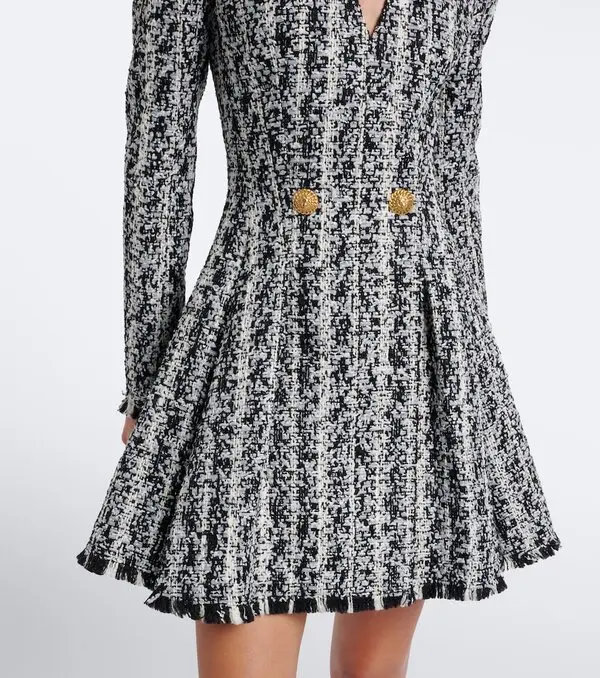 Balmain Tweed Mini Dress - Black