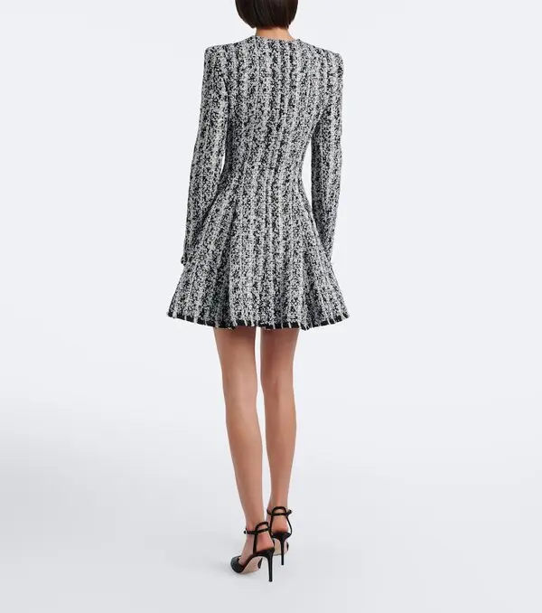 Balmain Tweed Mini Dress - Black