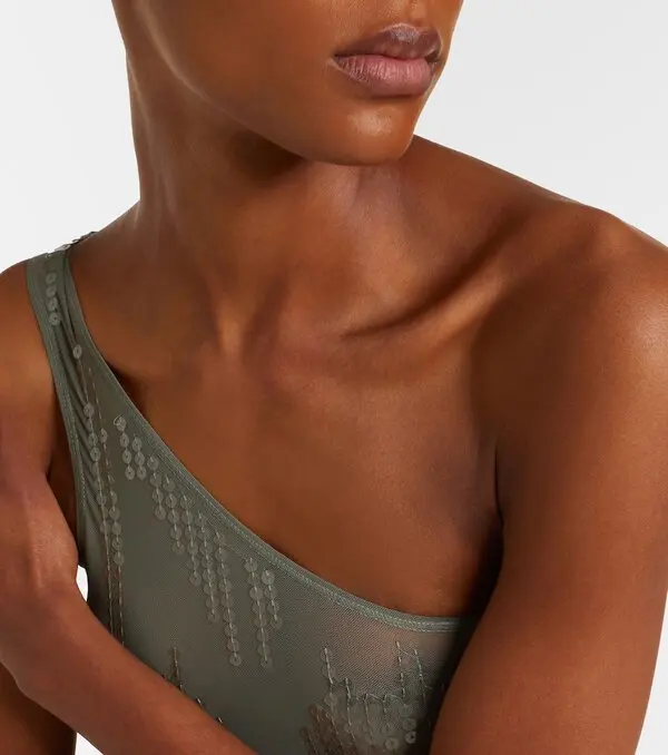 Rick Owens Sequined Tulle Gown - Green