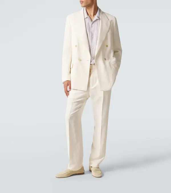 UMIT BENAN Pietro Silk And Cotton-blend Suit Jacket
