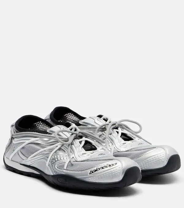 Balenciaga Grey Mix/blk/white Radar Sneakers - Silver