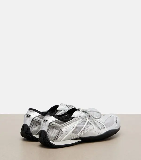 Balenciaga Grey Mix/blk/white Radar Sneakers - Silver