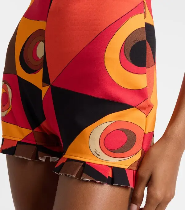 Emilio Pucci Geometric Print Halterneck Romper - Orange