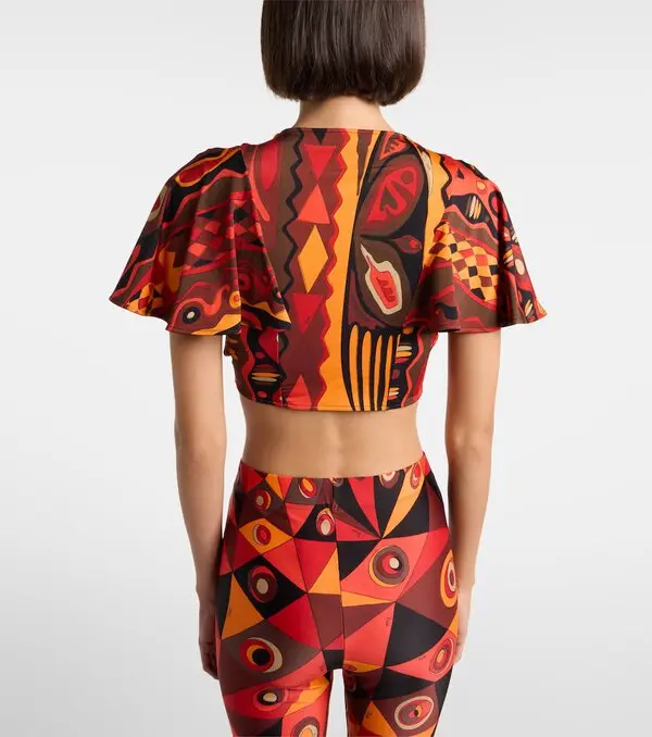 Emilio Pucci Kwango Jersey Satin Crop Top - Orange