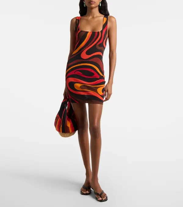 Emilio Pucci Marmo Draped Minidress