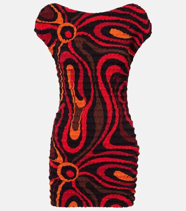 Emilio Pucci Marmo Smocked Minidress