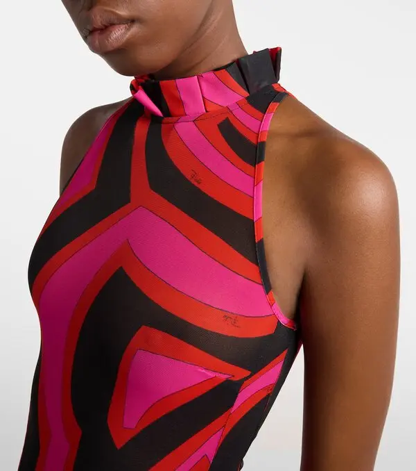 Emilio Pucci Labirinto Halterneck Maxi Dress