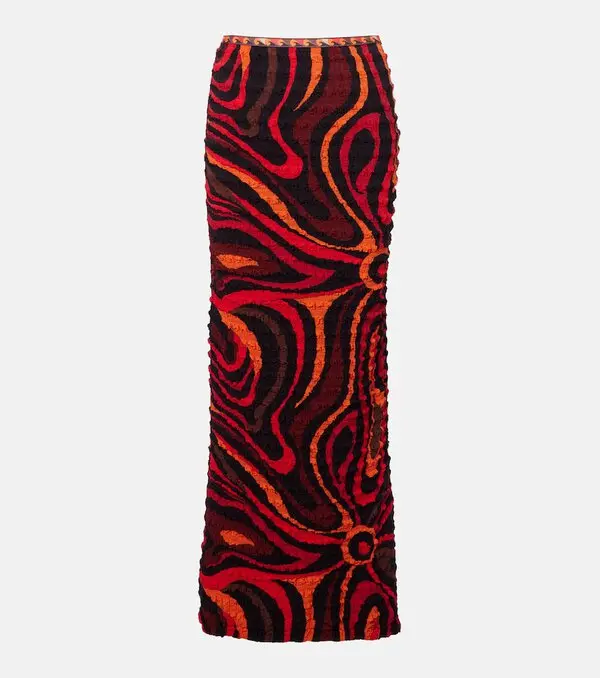 Emilio Pucci Smocked Maxi Skirt - Multicoloured