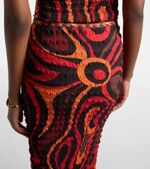 Emilio Pucci Smocked Maxi Skirt - Multicoloured