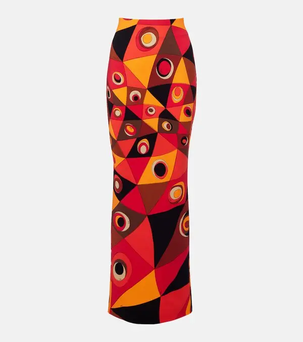 Emilio Pucci Jersey Maxi Skirt - Orange