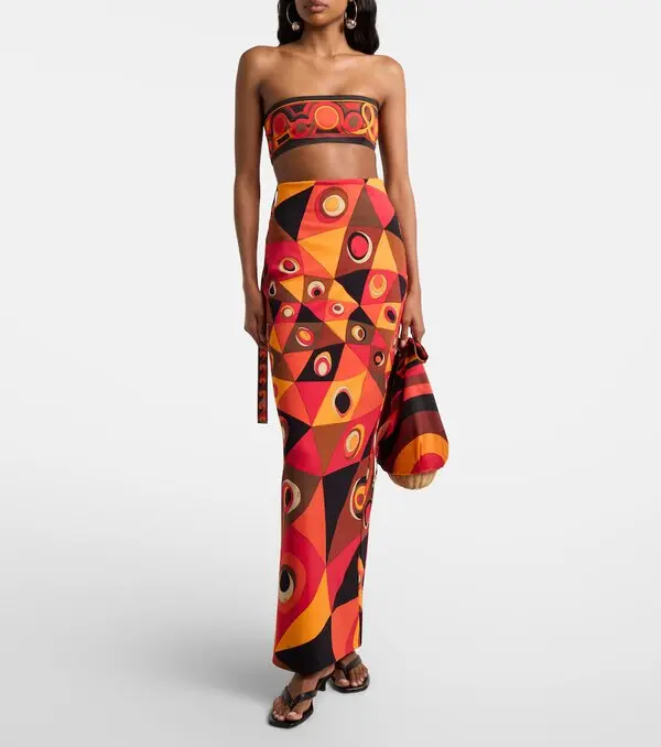 Emilio Pucci Jersey Maxi Skirt - Orange