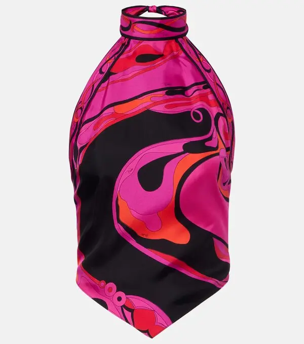 Emilio Pucci Iride Silk Twill Top - Purple