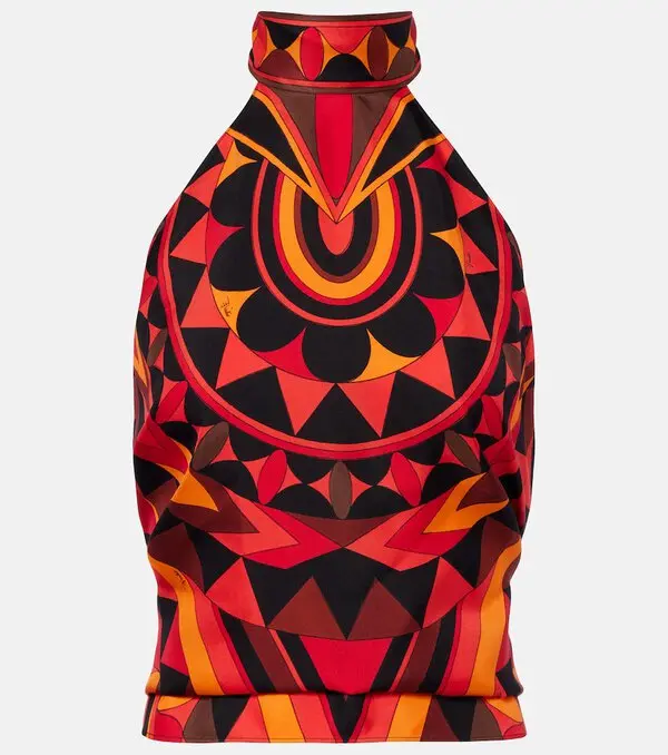 Emilio Pucci Silk Twill Top - Orange