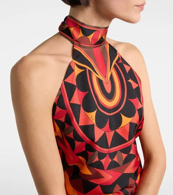 Emilio Pucci Silk Twill Top - Orange