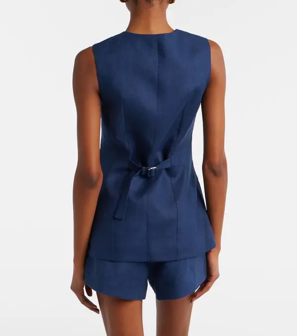 Posse Matilda Linen Vest - Blue
