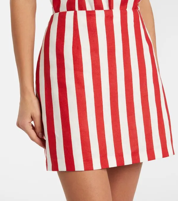 Posse Alice Striped Linen Miniskirt