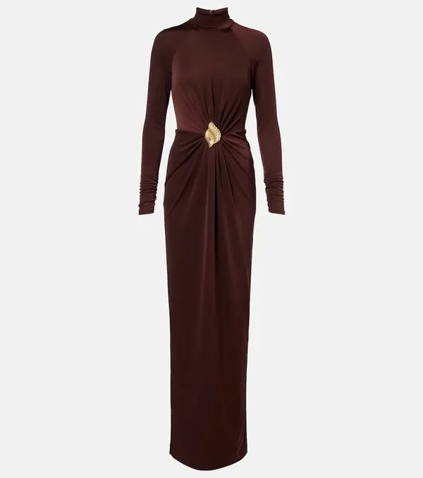 Rebecca Vallance Embellished Gathered Jersey Gown