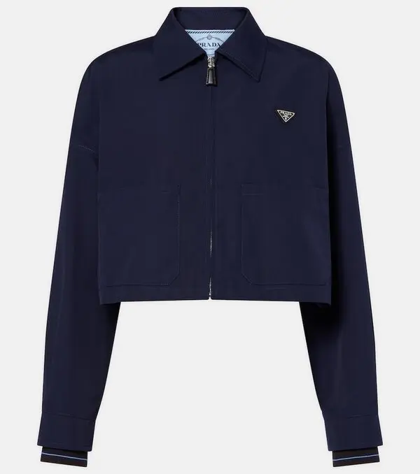 Prada Poplin Blouson Jacket - Blue