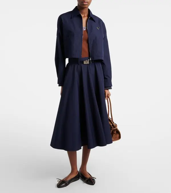 Prada Poplin Blouson Jacket - Blue