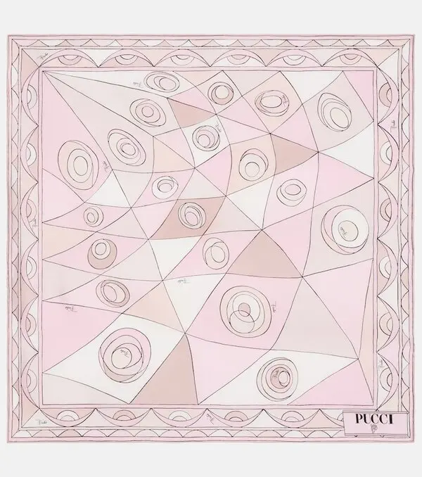Emilio Pucci Occhi Silk Twill Scarf - Pink