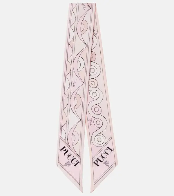 Emilio Pucci Iride And Rombi Silk Twill Scarf - Pink