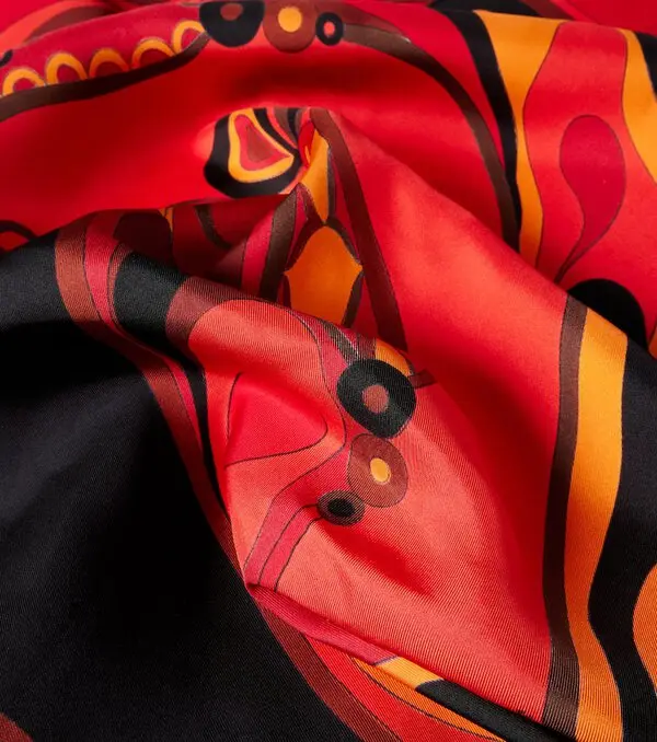 Emilio Pucci Manuba Silk Twill Foulard Scarf - Orange